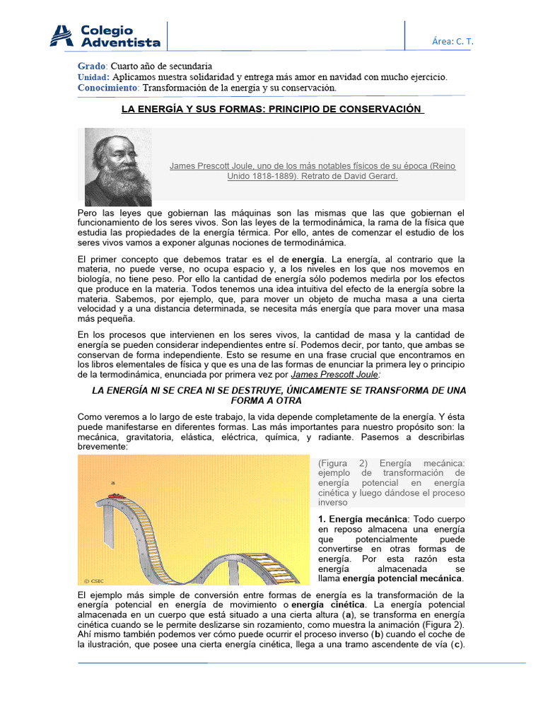 Guía Teórica Transformación de La Energía y Su Conservación | PDF ...