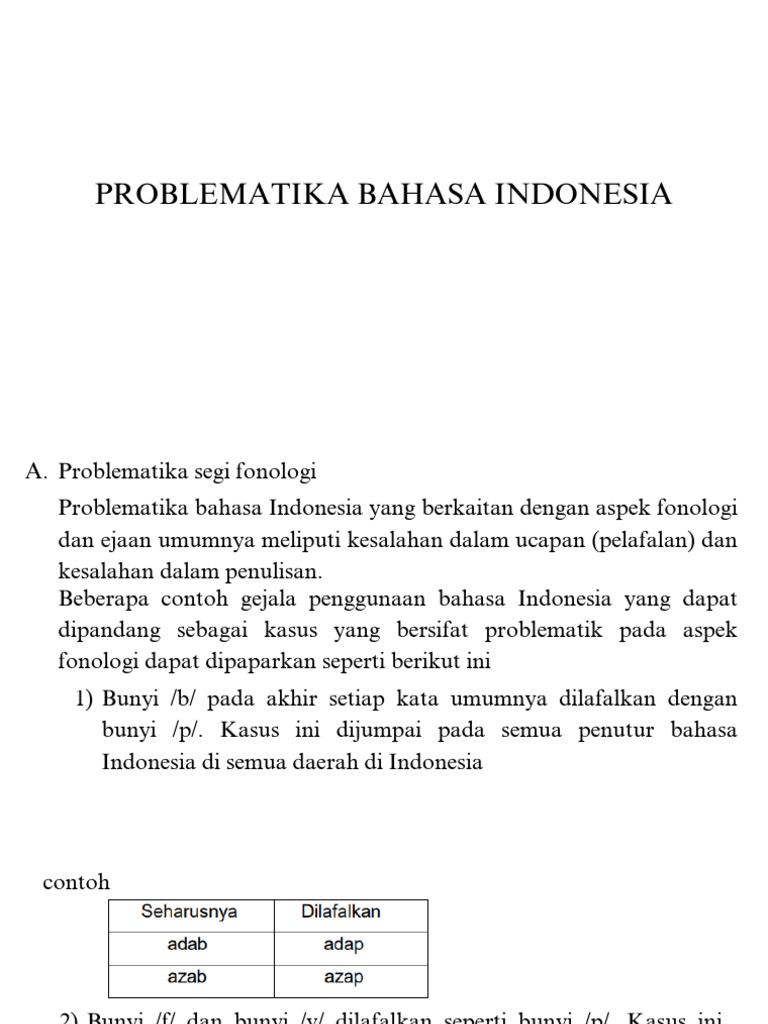 Problematika Bahasa Indonesia | PDF