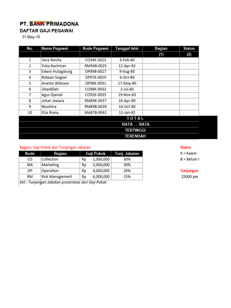 Praktek Excel 3 | PDF
