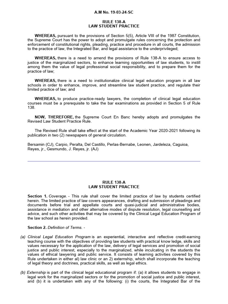 Law Student Practice Rule | PDF