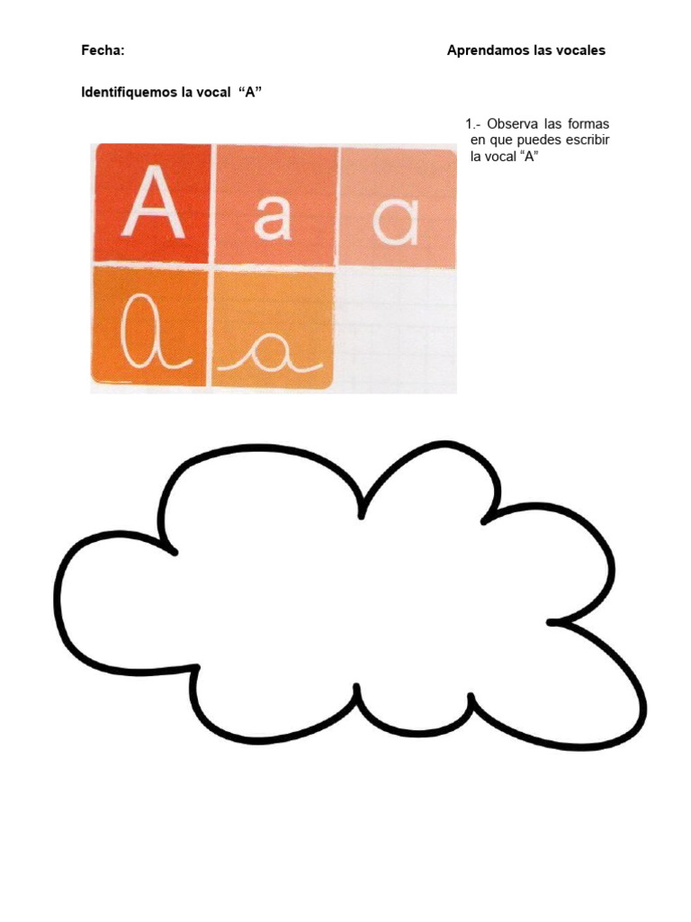Escritura de Vocales | PDF