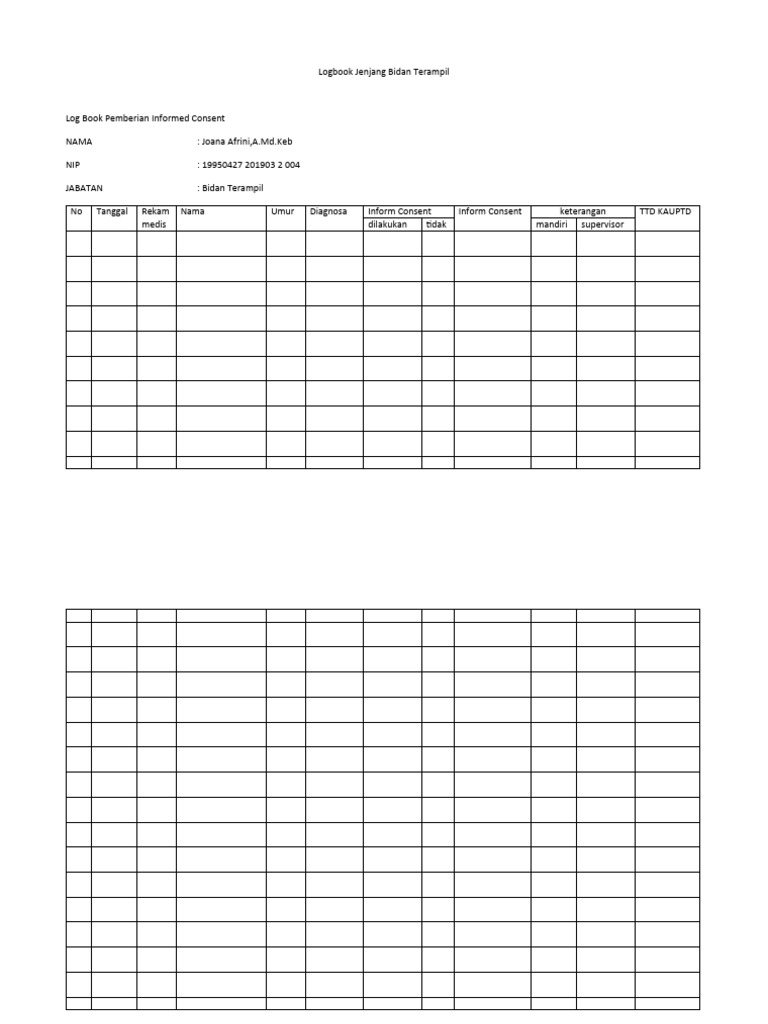 Logbook Informed Consent | PDF