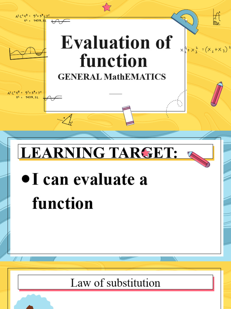Lesson 2 - Evaluation of Functions | PDF | Function (Mathematics) | Applied Mathematics