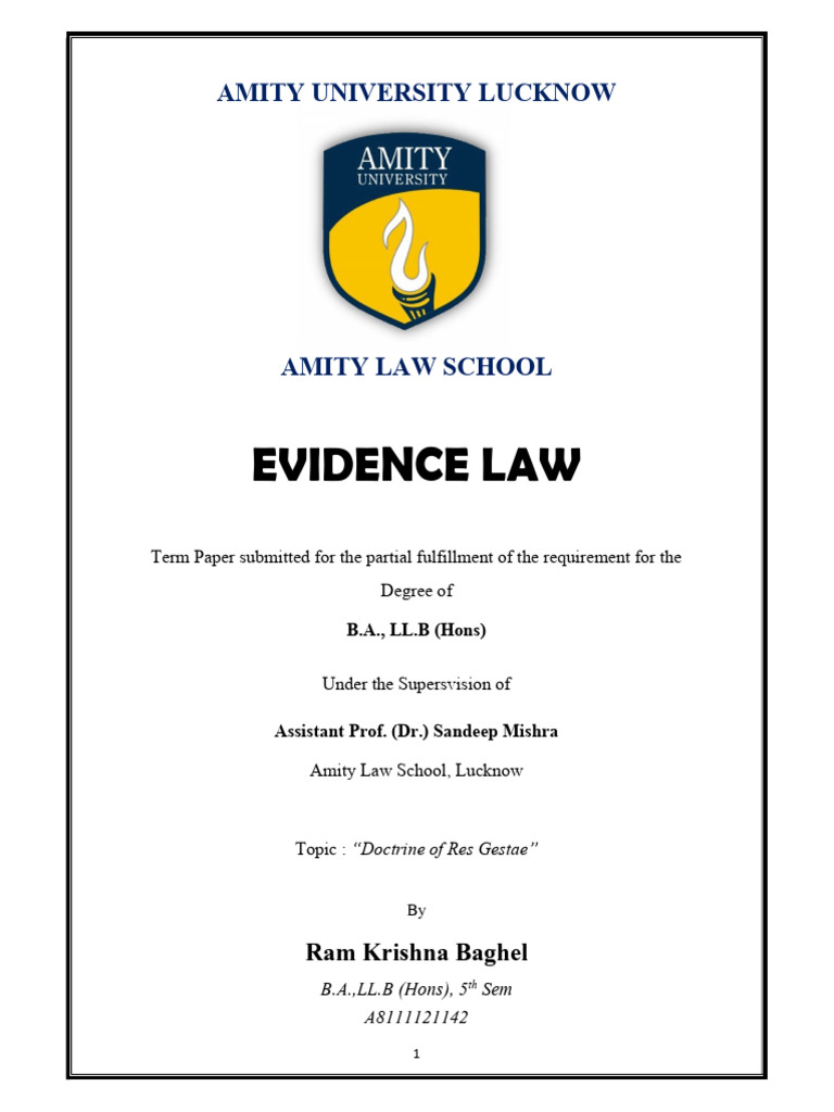Law of Evidence Assignment | PDF | Hearsay | Witness