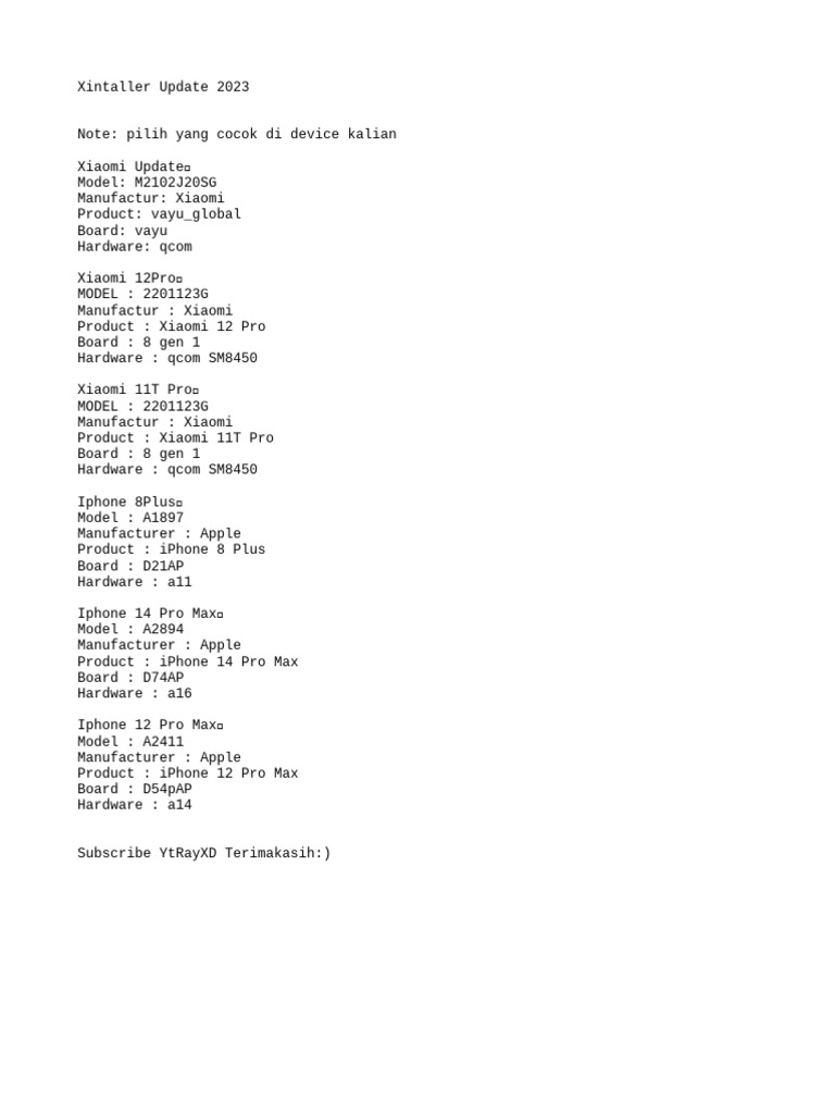 Kode Xinstaller Update | PDF