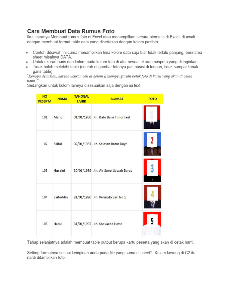 KKS - Cara Membuat Data Rumus Foto (Video Terlampir) | PDF
