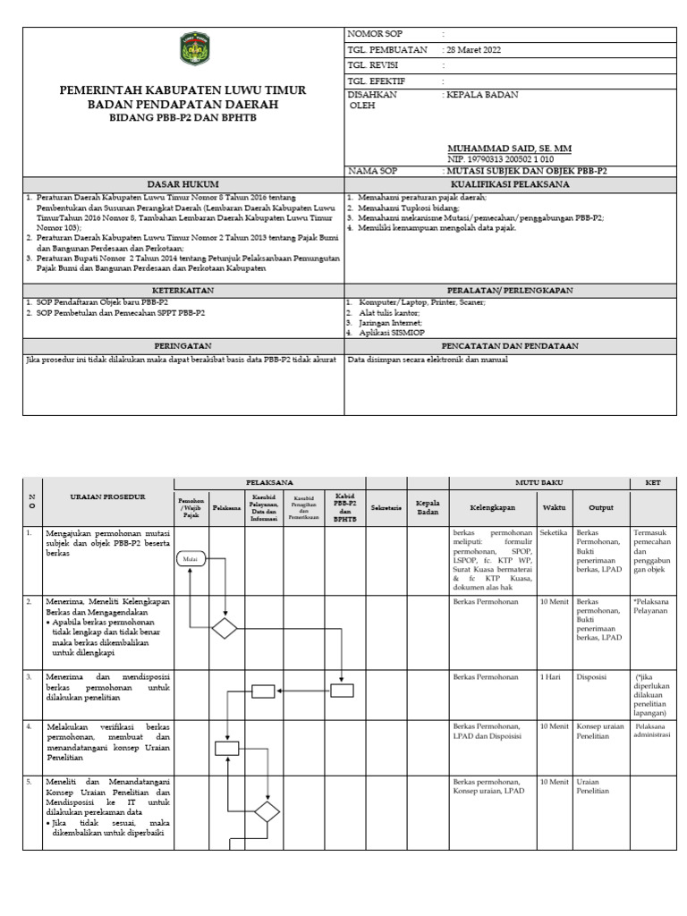 Sop Mutasi PBB-P2 | PDF