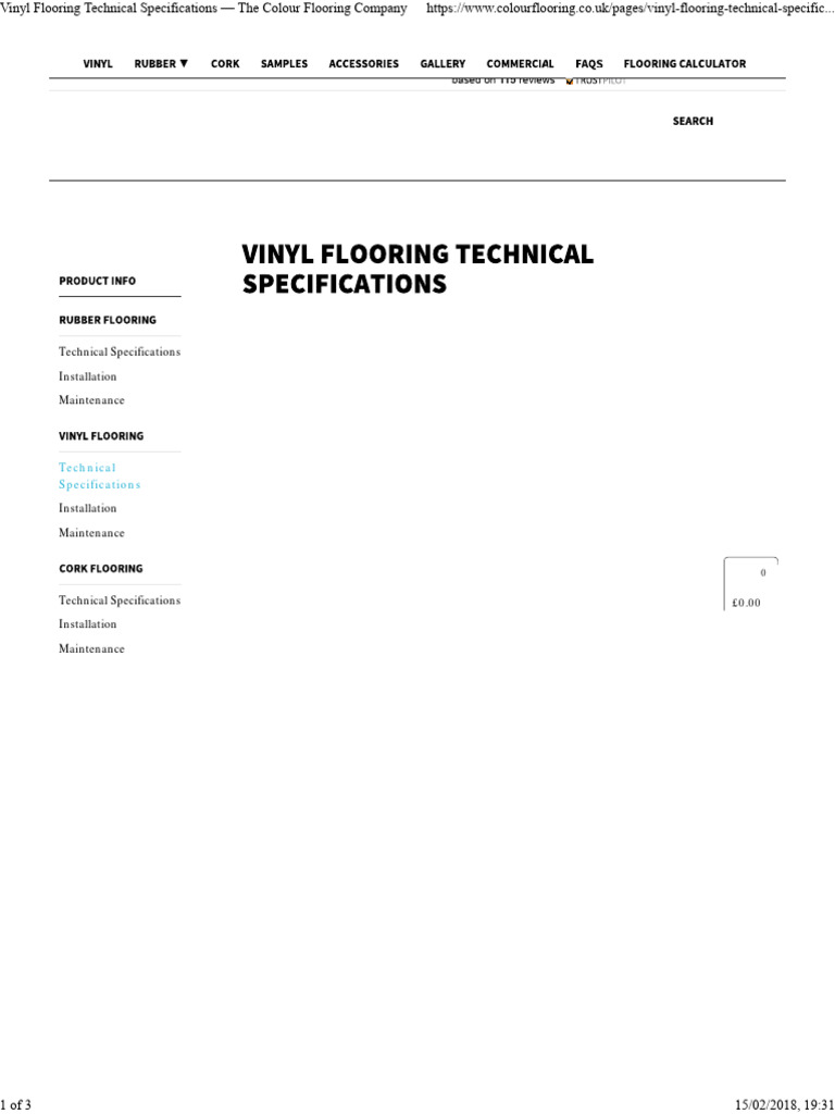 Vinyl Flooring Technical Spec. | PDF | Flooring | Building Engineering