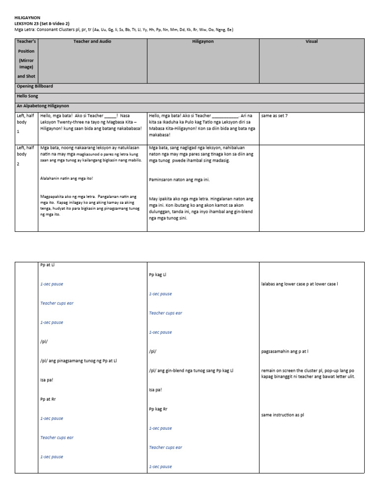 BRP Hiligaynon Script S8-L23 T With VG | PDF