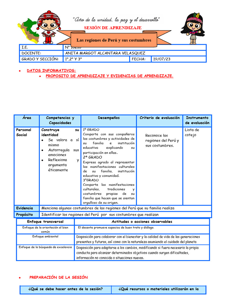 III E5 s2 Sesion d1 Ps Regiones Del Perú y Sus Costumbres | PDF ... III E5 s2 Sesion d1 Ps Regiones Del Perú y Sus Costumbres | PDF ...
