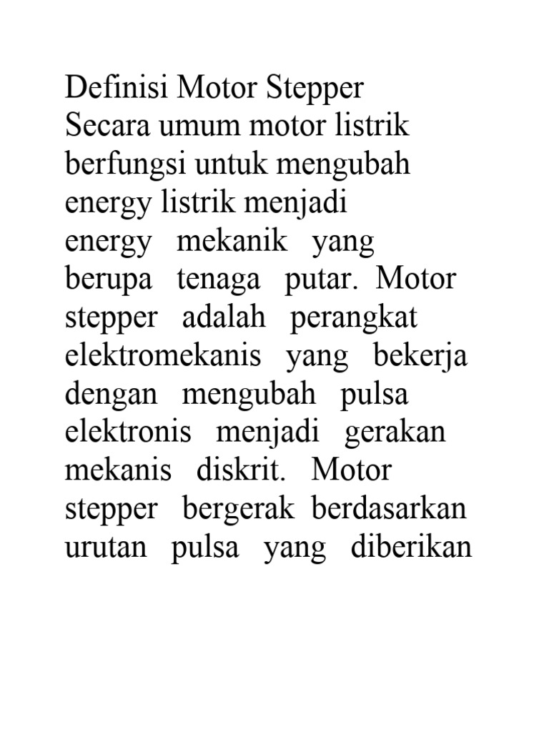 Motor Listrik (Motor Stepper) | PDF