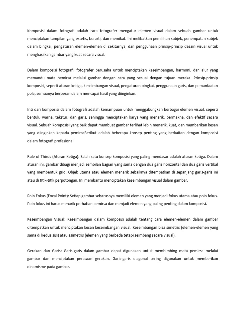 Komposisi Dalam Fotografi Adalah Cara Fotografer Mengatur Elemen Visual ...
