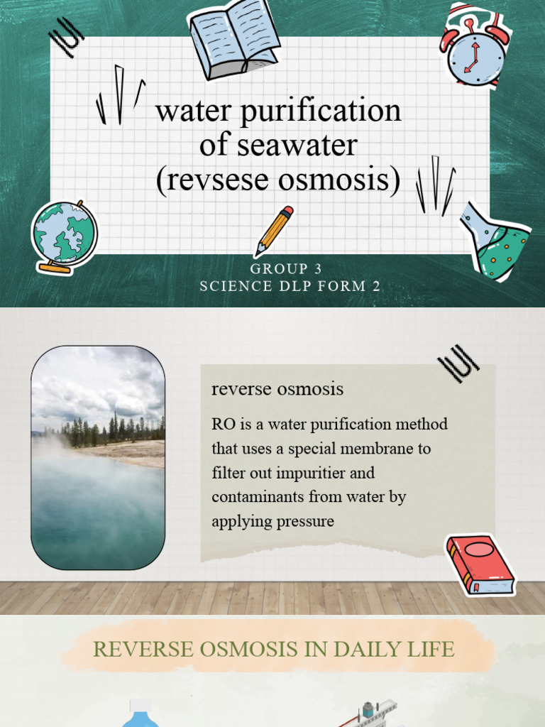 Water Purification From Seawater Using Reverse Osmosis | PDF