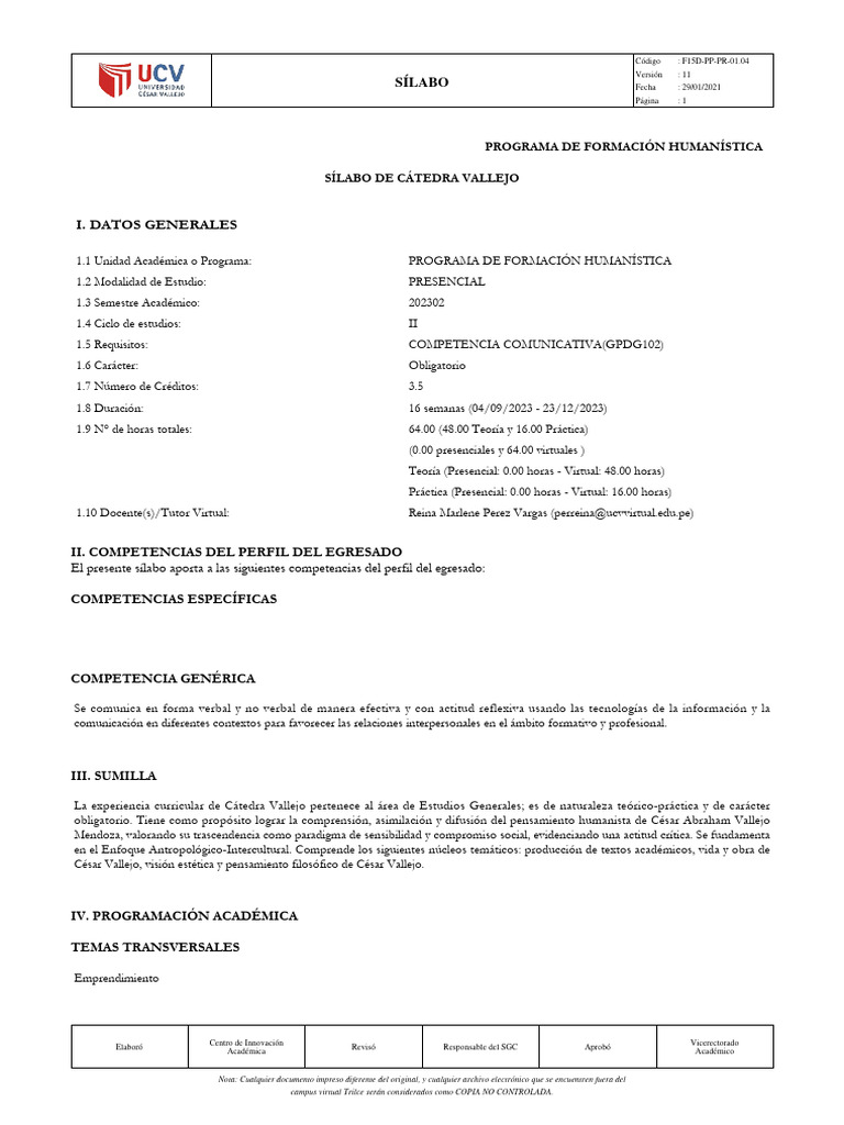 Cátedra Vallejo | PDF