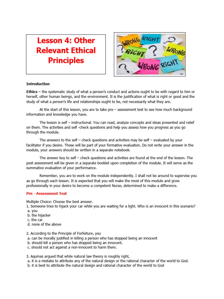 Lesson 4 Other Relevant Ethical Principles | PDF | Pregnancy | Death