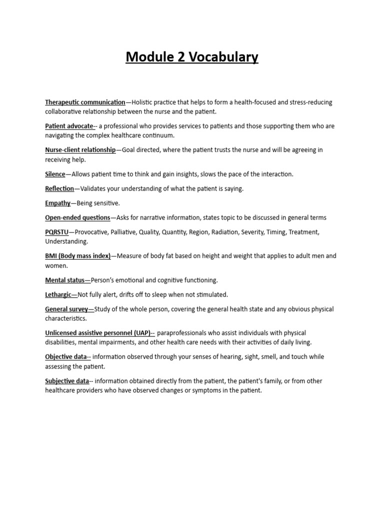 Unit 1 Module 2 Vocab Pdf
