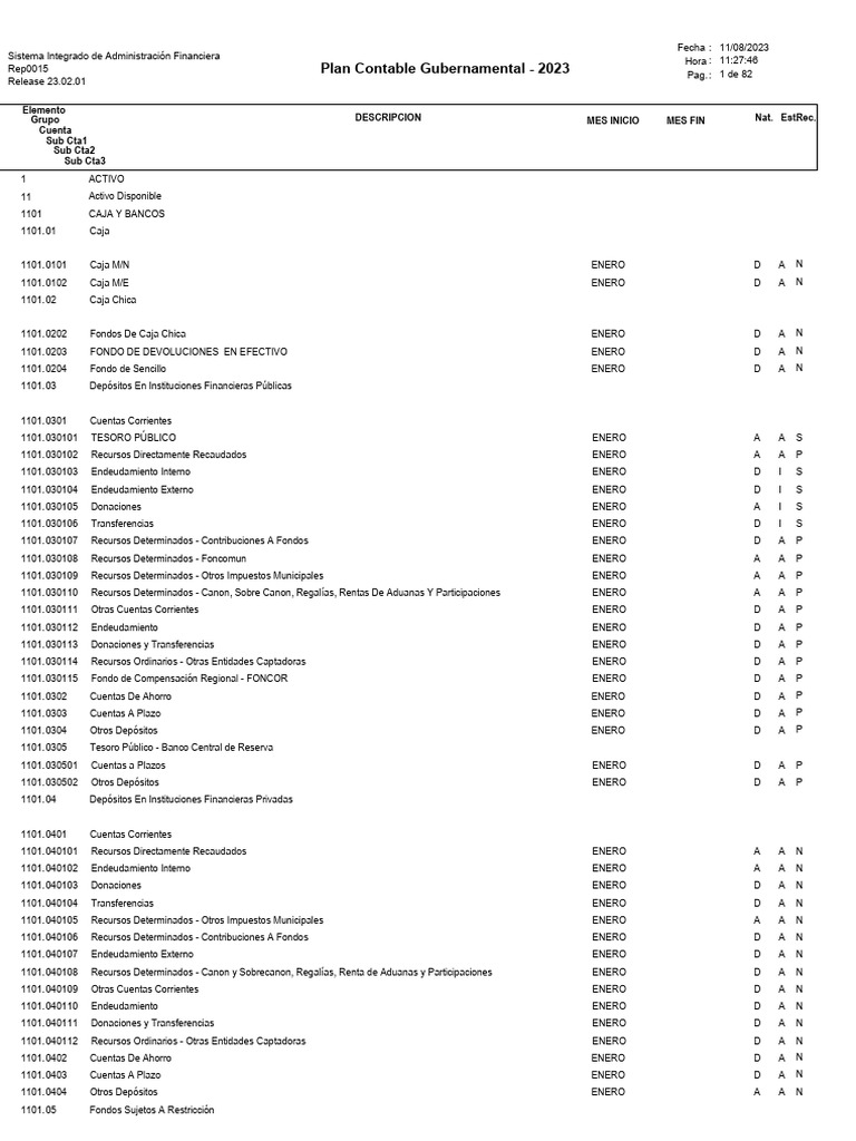 Plan Contable Gubernamental | PDF