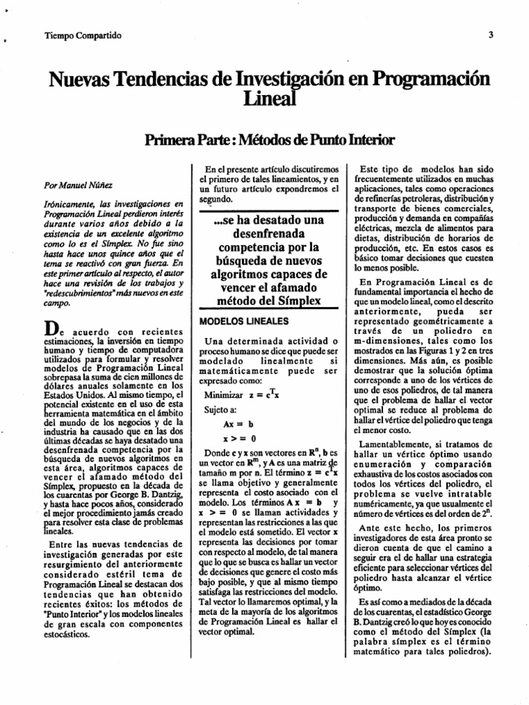 Algoritmo de Karmarkar | PDF