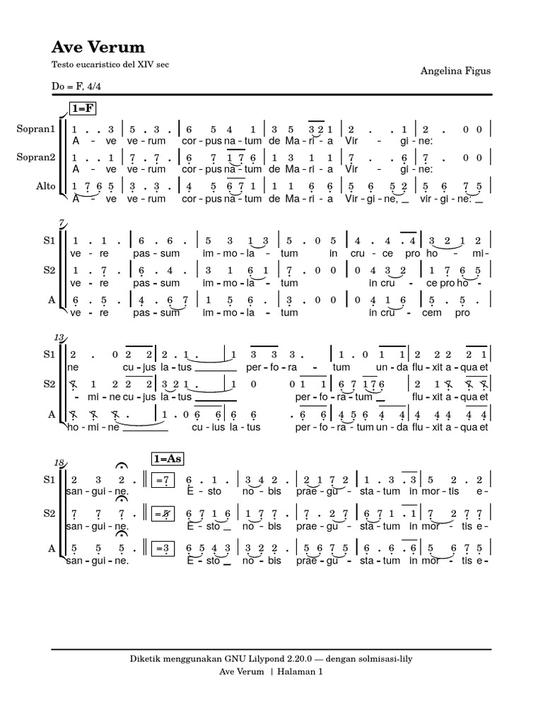 Ave Verum Angelina Figus | PDF
