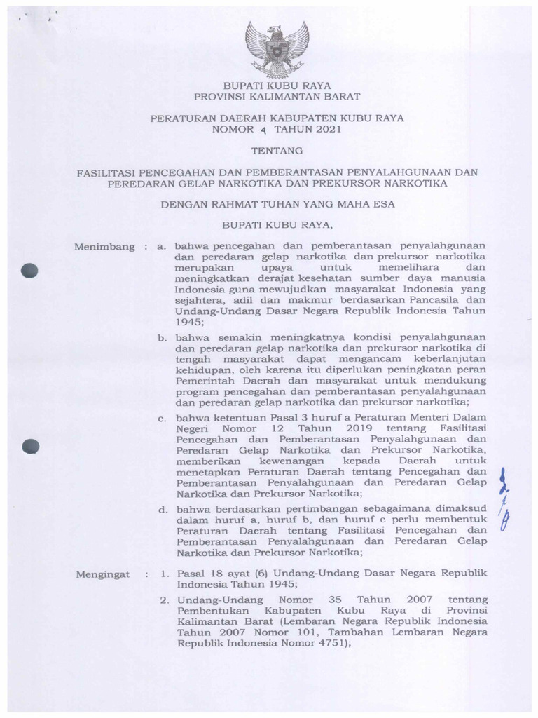 Perda Nomor 4 Tahun 2021 | PDF