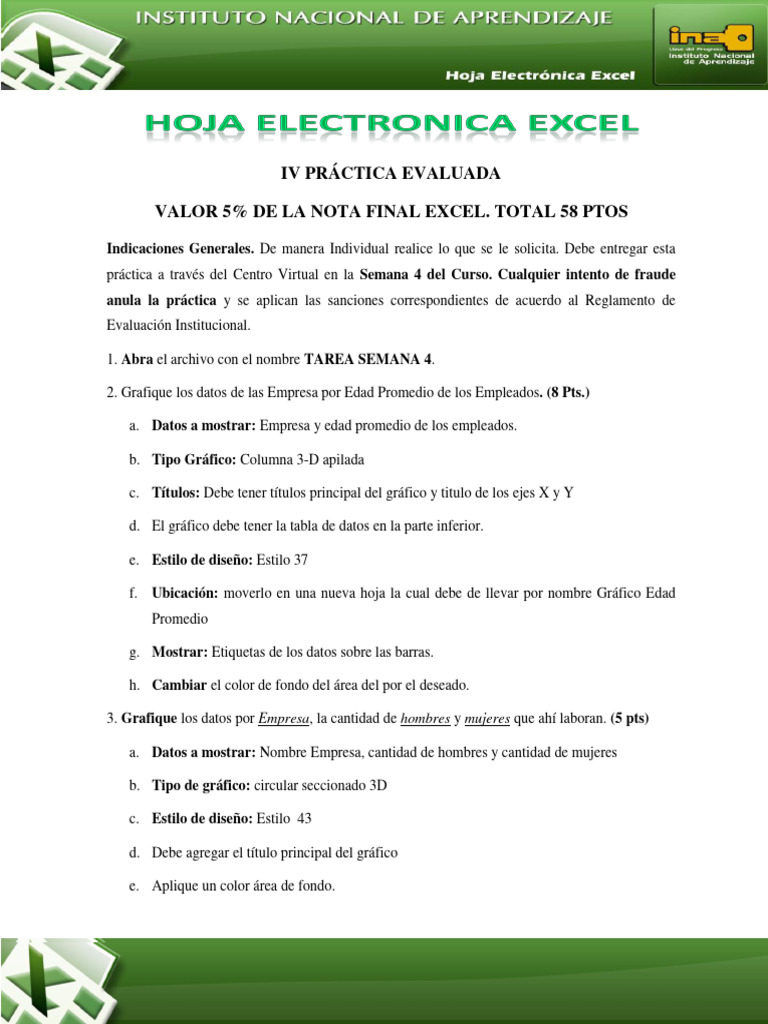 IV Tarea Excel Semana 8 | PDF