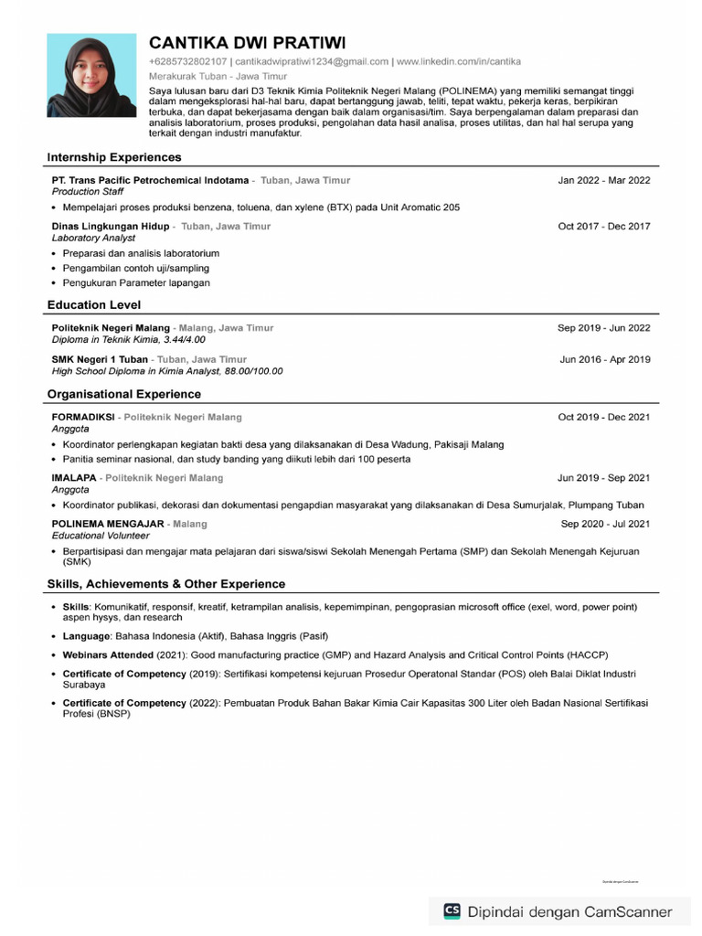 Admin + Customer Service - Cantika Dwi Pratiwi | PDF