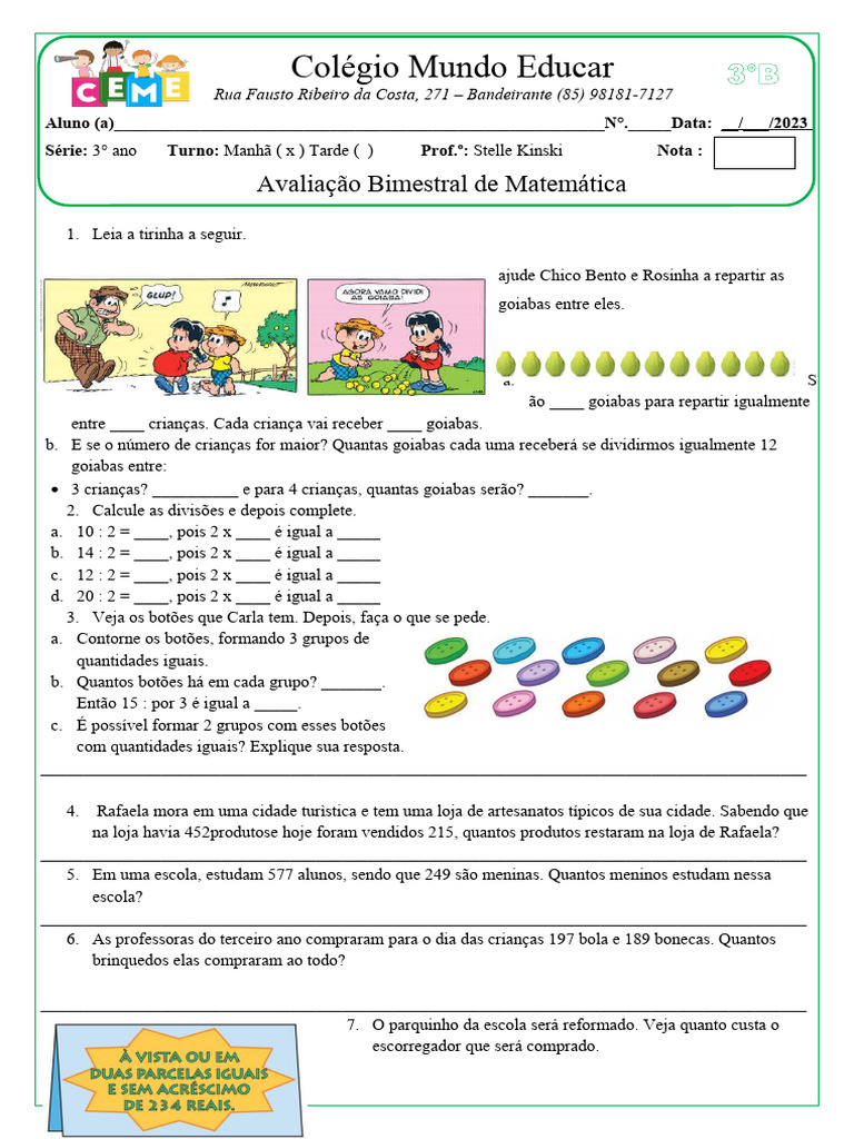 Matemática 3 Ano Pdf