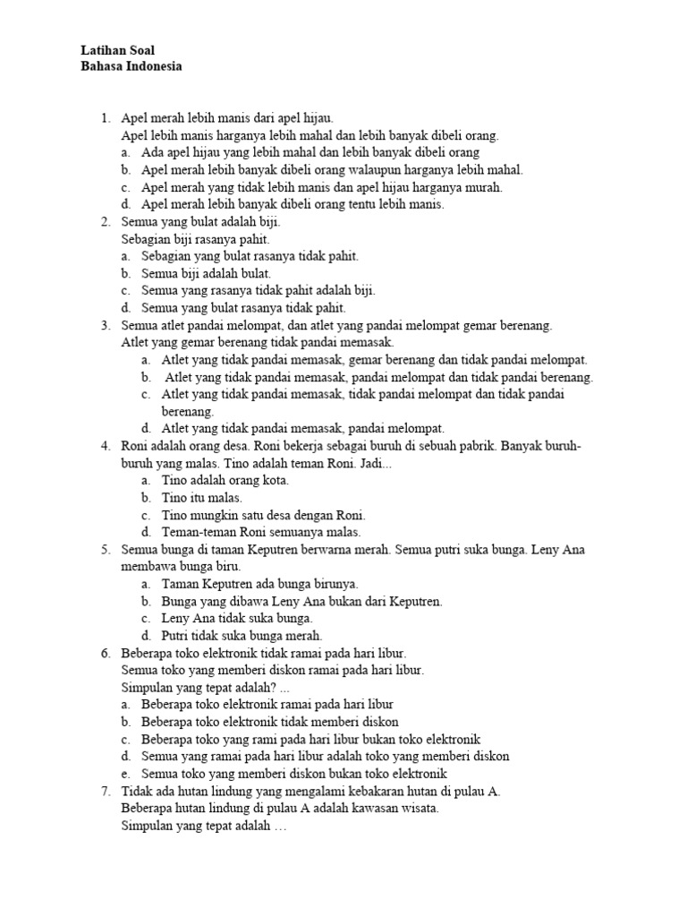 Bahasa Indonesia (Matrix A) | PDF