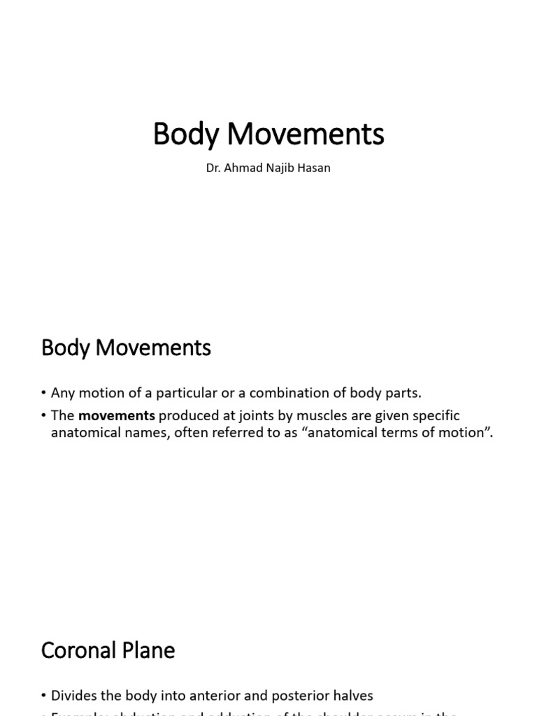 Body Movements | PDF | Anatomical Terms Of Motion | Anatomy