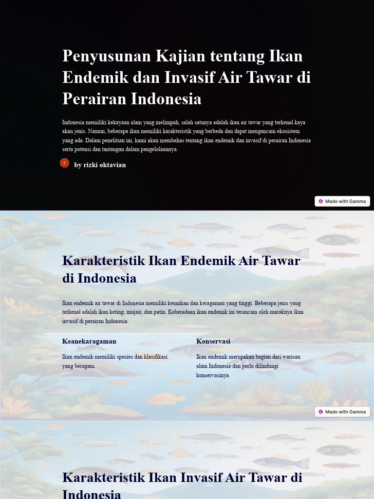Penyusunan Kajian Tentang Ikan Endemik Dan Invasif Air Tawar Di ...