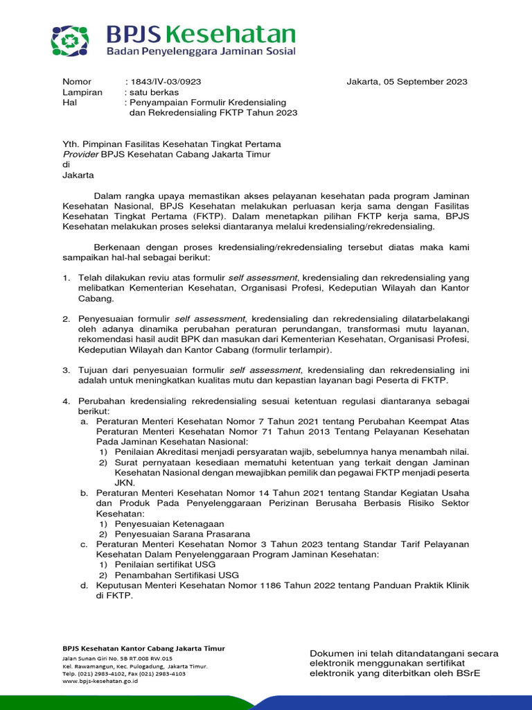 Form Kredensialing Dan Rekredensaling FKTP Tahun 2023 | PDF