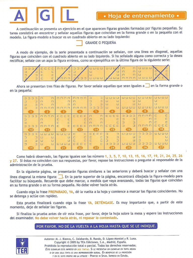 Hojas de Entrenamiento Agl | PDF