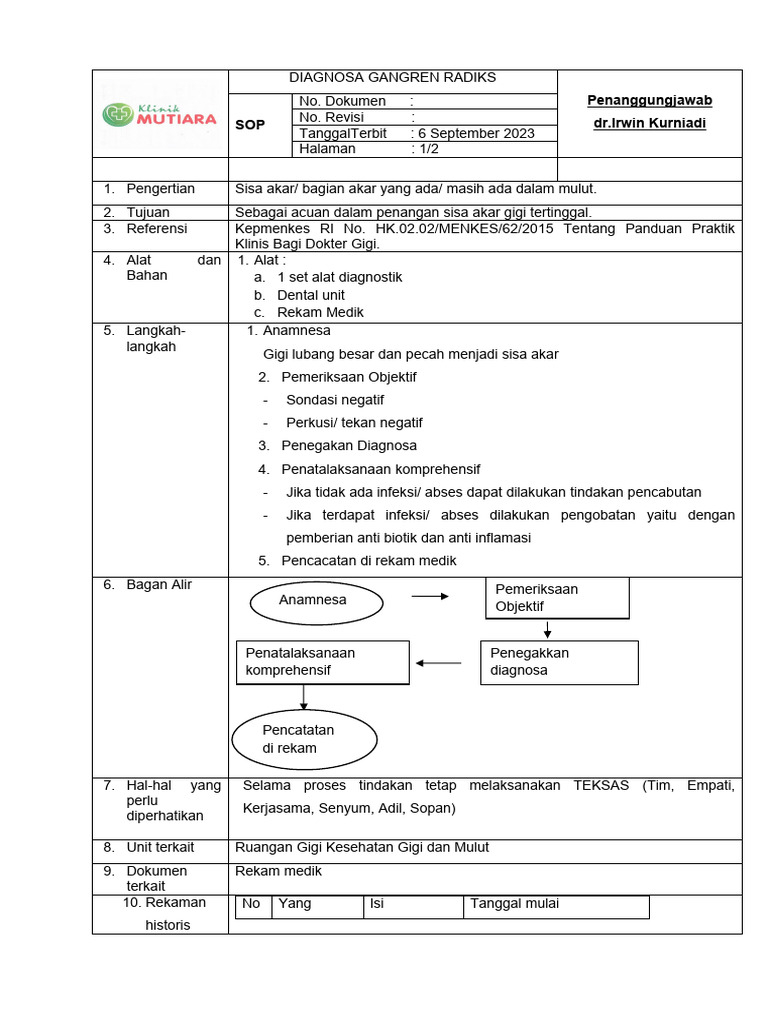 Sop Gangren Radiks | PDF