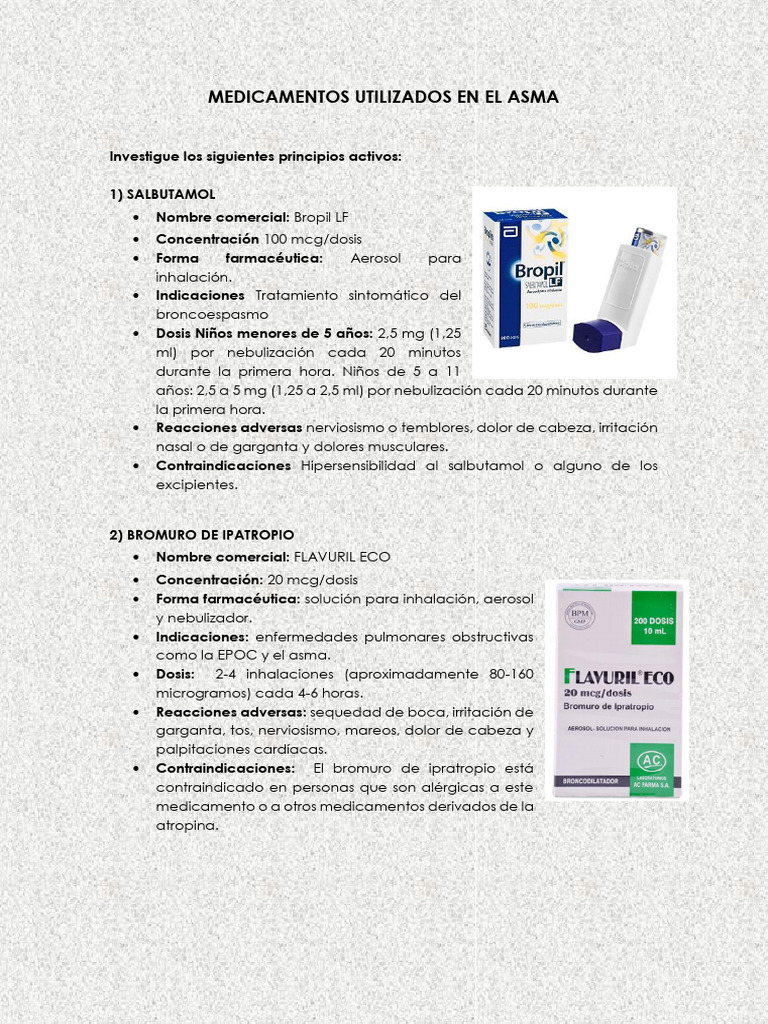 Medicamentos para El Asma | PDF | Asma | Tos