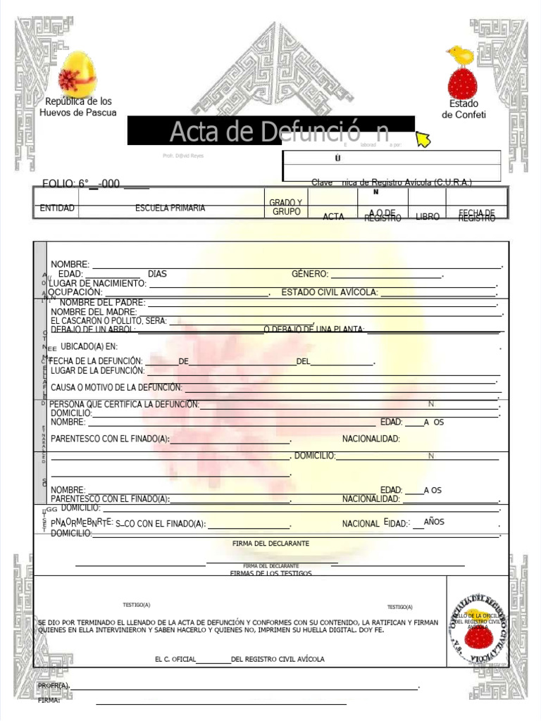 Acta de Defuncion | PDF