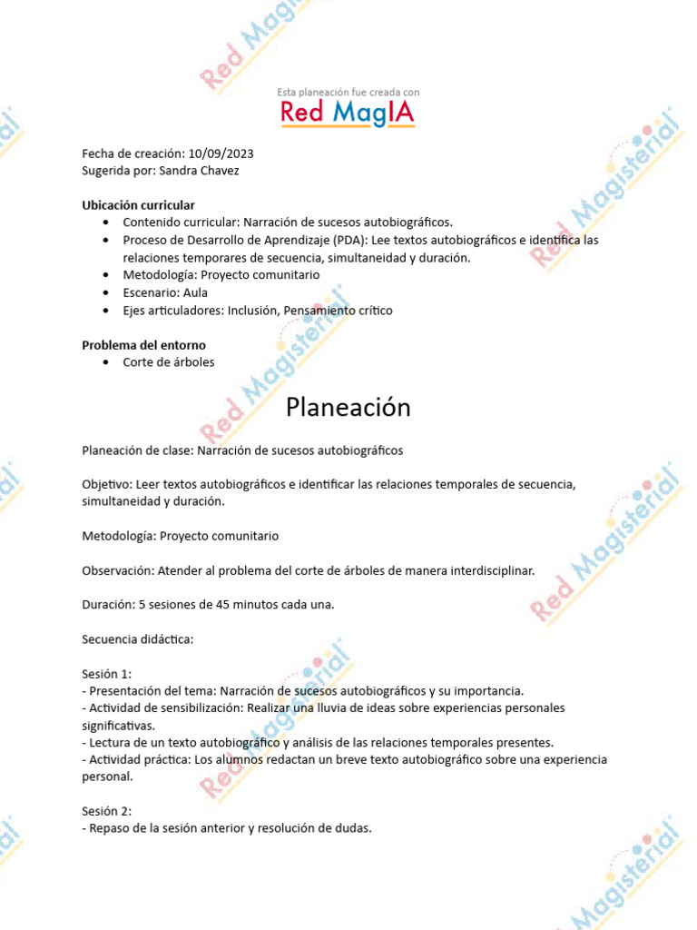 Red MAgIA - Lee Textos Autobiográficos e Identifica Las Relaciones ...