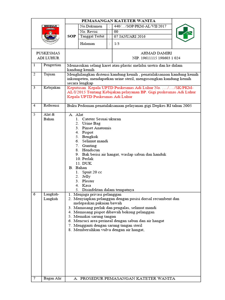 Pemasangan Kateter Wanita | PDF