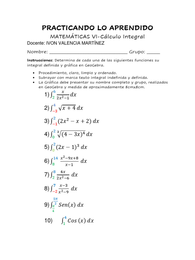 Practicando Lo Aprendido Matemáticas Vi | PDF | Métodos y materiales de enseñanza