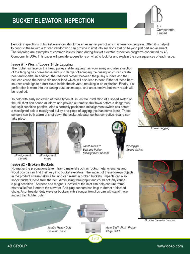 Bucket Elevator Inspection | PDF | Belt (Mechanical) | Elevator