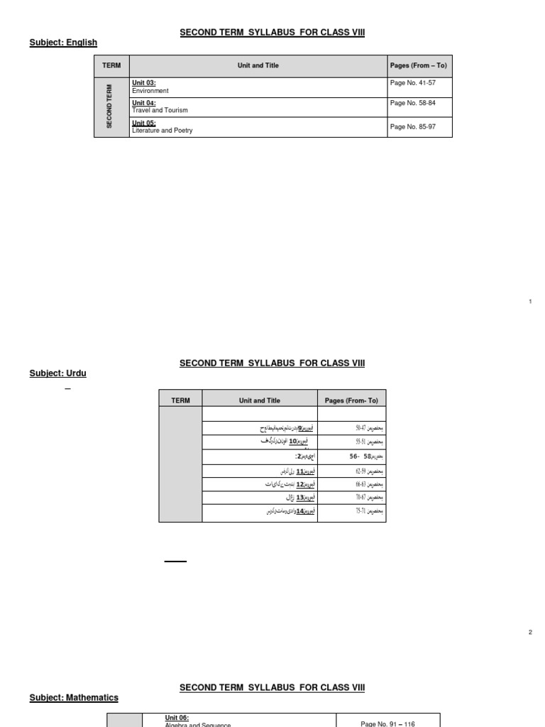 CLASS 8 SECOND TERMd | PDF