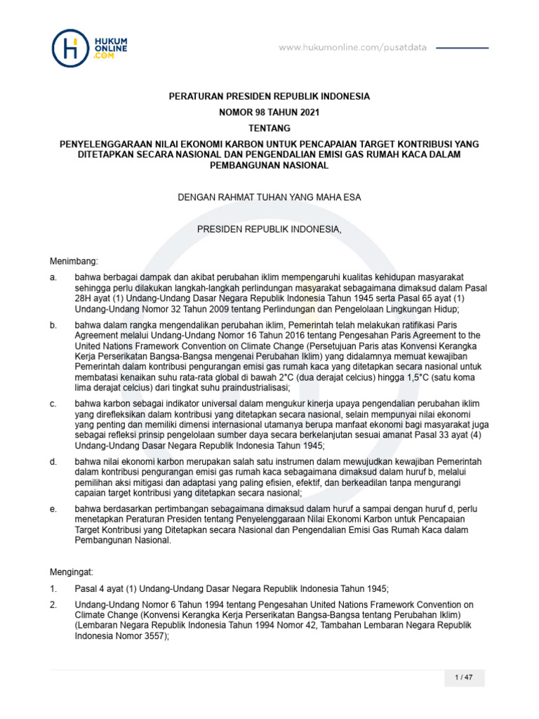 Perpres No 98 2021 | PDF