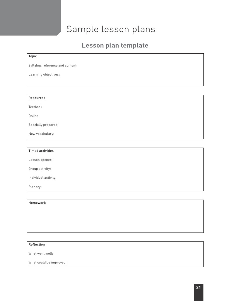 Sample Lesson Plan | PDF | Lesson Plan | Control Flow