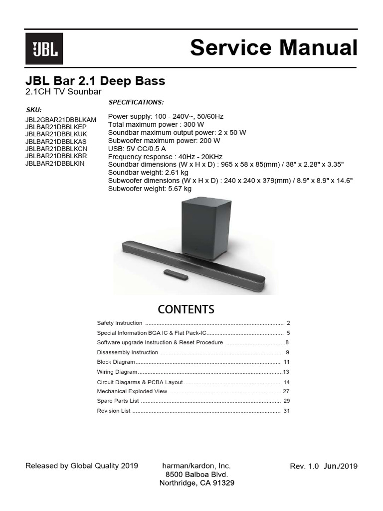 JBL Bar 21 Deep Bass | PDF | Soldering | Solder