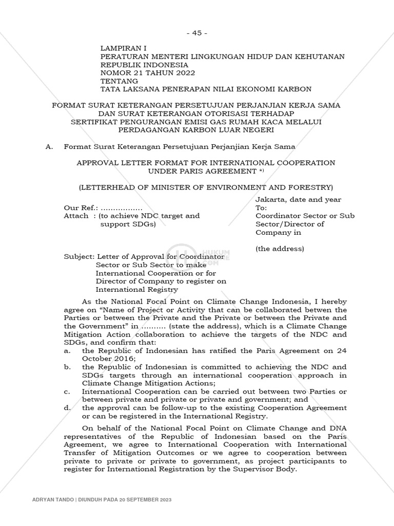 Permen LHK 21 2022 L | PDF