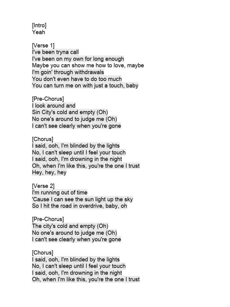 The Weeknd Blinding Lights | PDF
