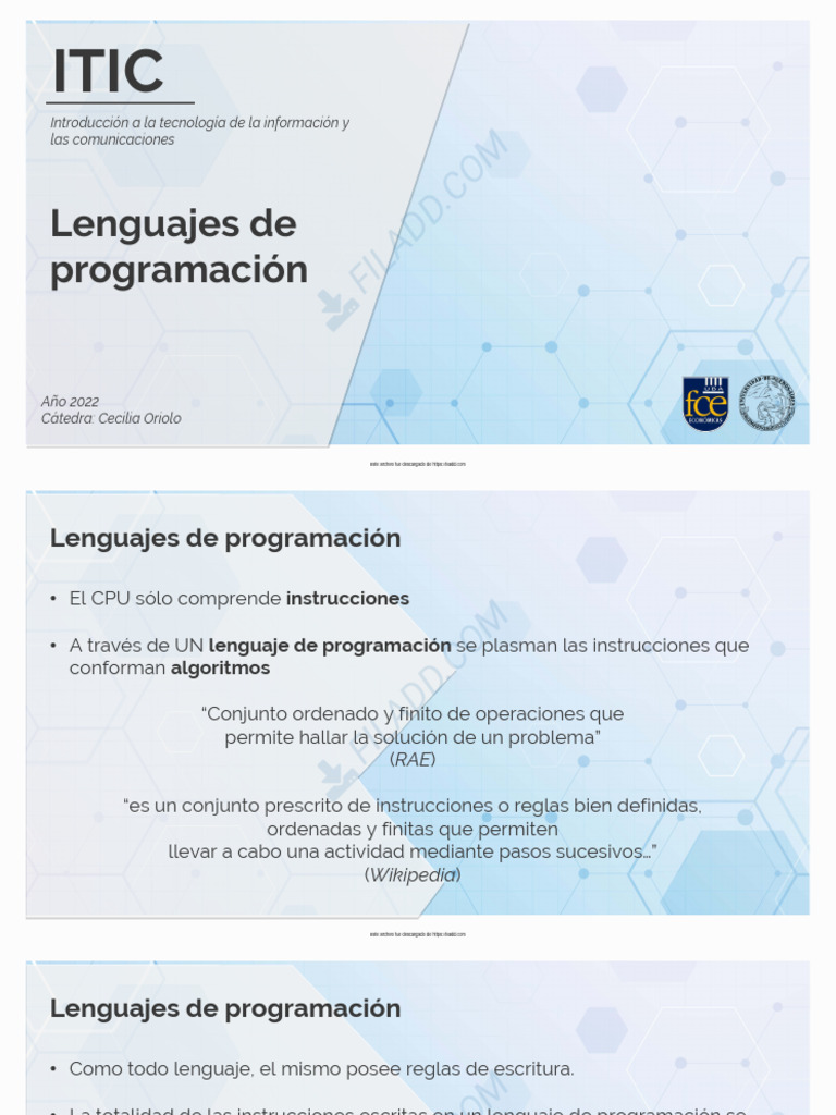 ITIC 6 - Lenguajes de Programacion | PDF