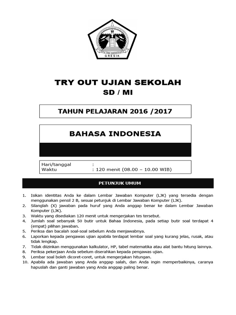 Soal Try Out Bahasa Indonesia | PDF | Karier & Perkembangan