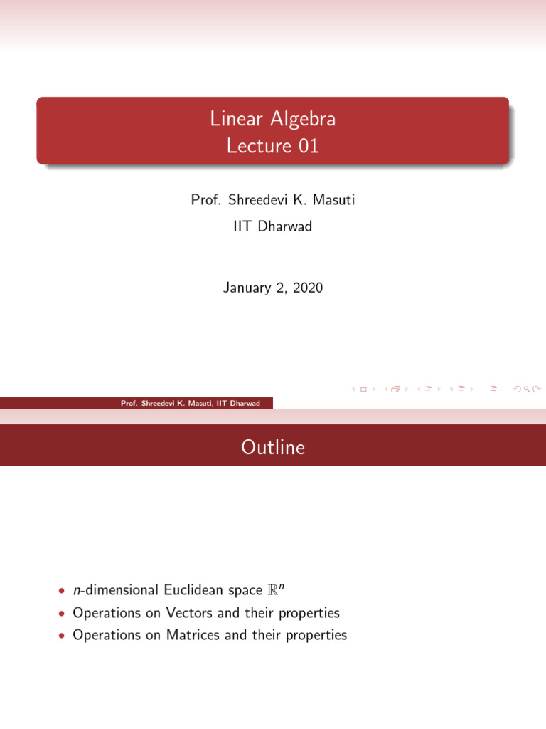 Linear Algebra Basics: Vectors & Matrices | PDF | Teaching Methods & Materials
