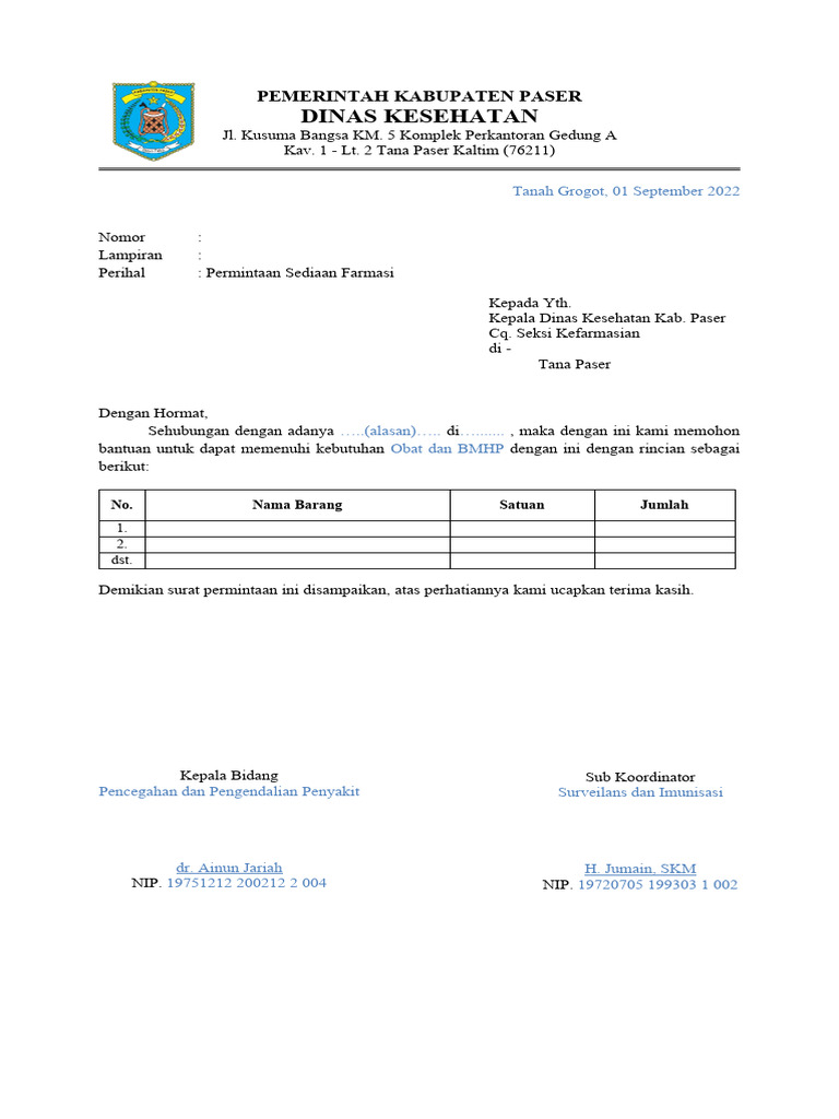 Format SP Pemegang Program | PDF