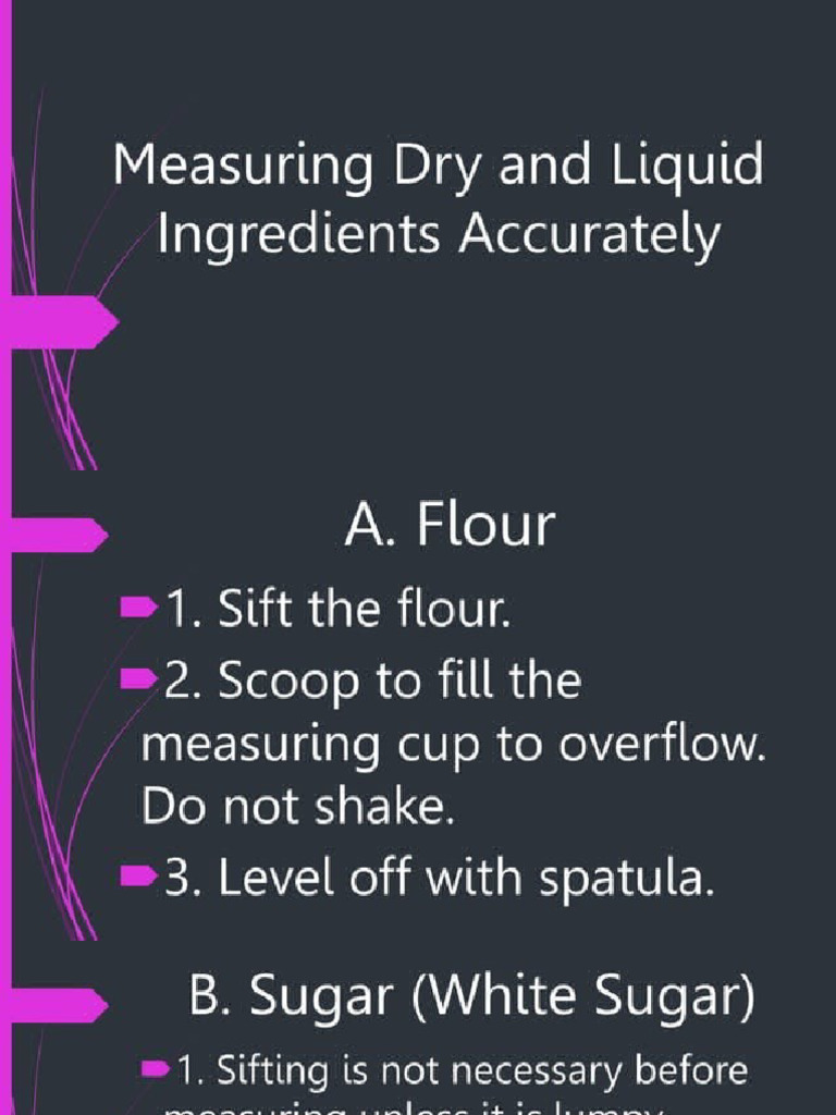 Measurement of Dry and Liquid Ingredients | PDF